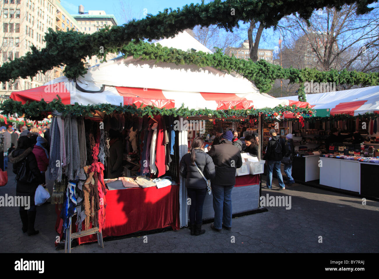 Union Square, Holiday, Christmas Market, Manhattan, New York City, USA ...