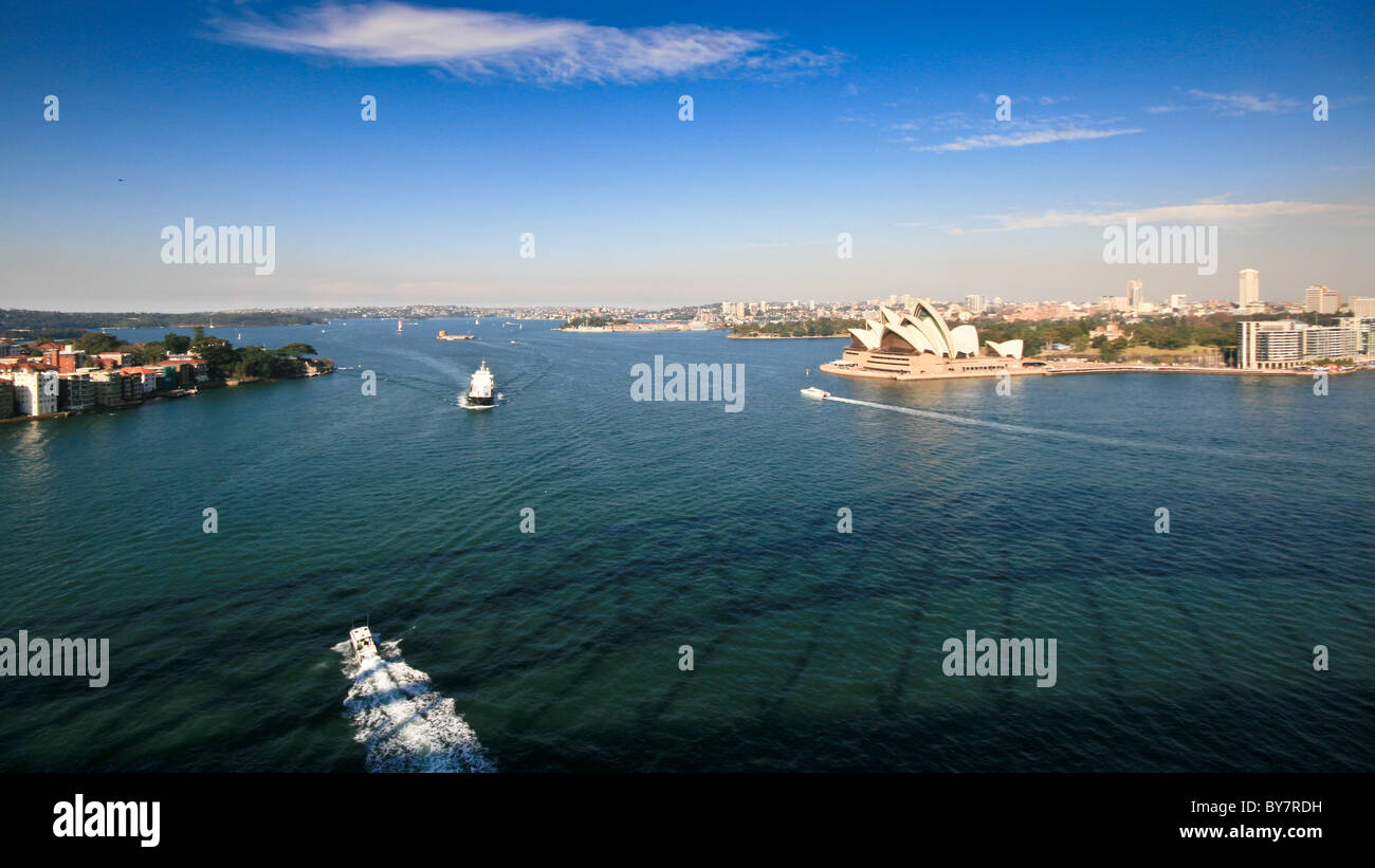 Views from Sydney Harbor Bridge, Sydney Harbor, Sydney, Australia Stock ...
