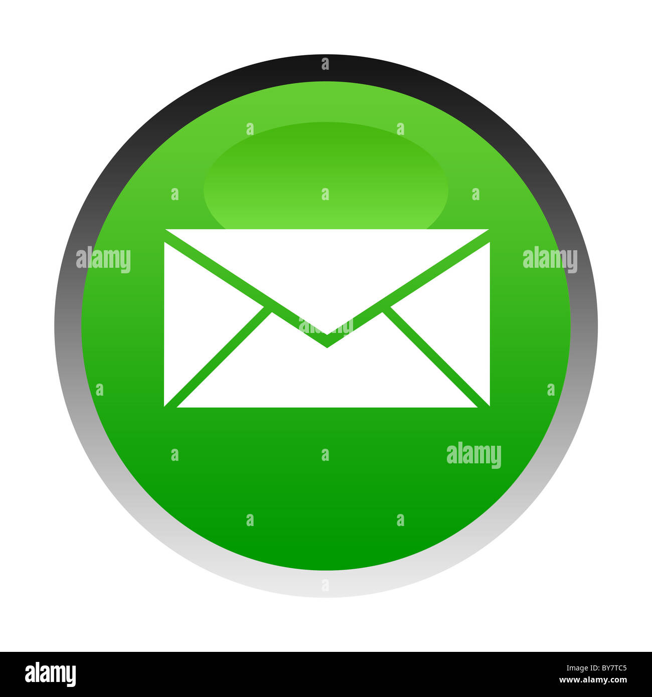 Illustration of green email or post button isolated on white background ...