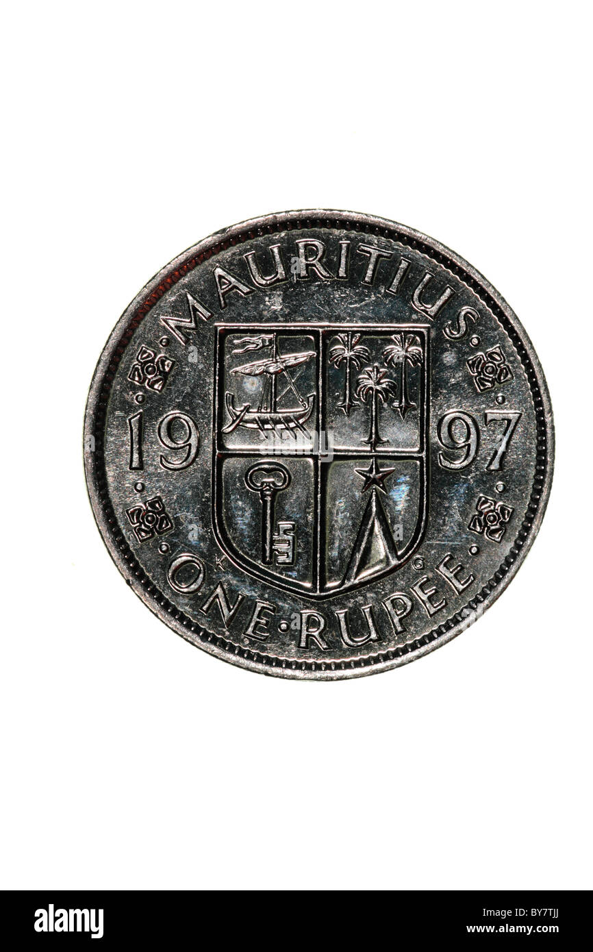 Mauritius one rupee coin Stock Photo - Alamy