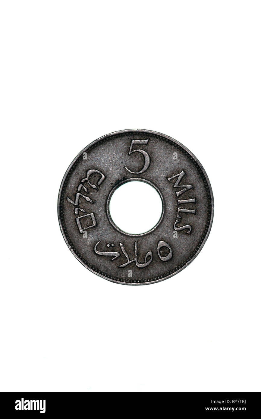Palestinian 5 mil coin 1927 Stock Photo - Alamy