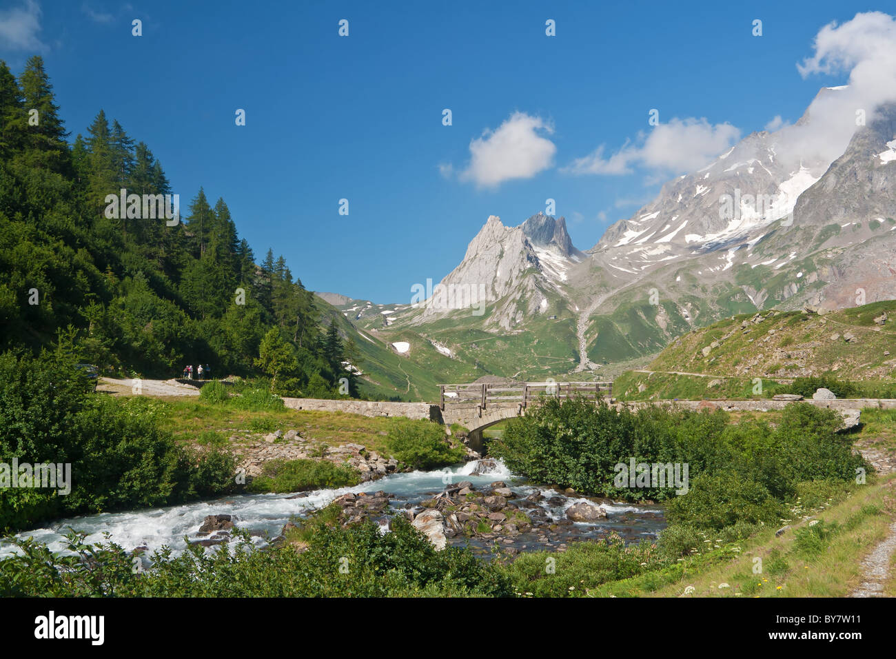 summer view of Veny valley in Courmayeur, Aosta Valley, Italy Stock ...