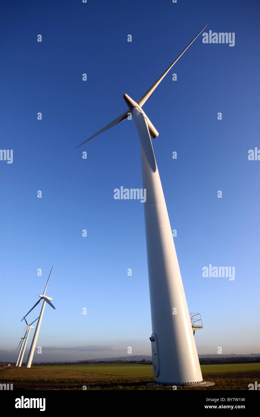 Wind turbine at Westmill co-operative wind farm near Watchfield, South ...