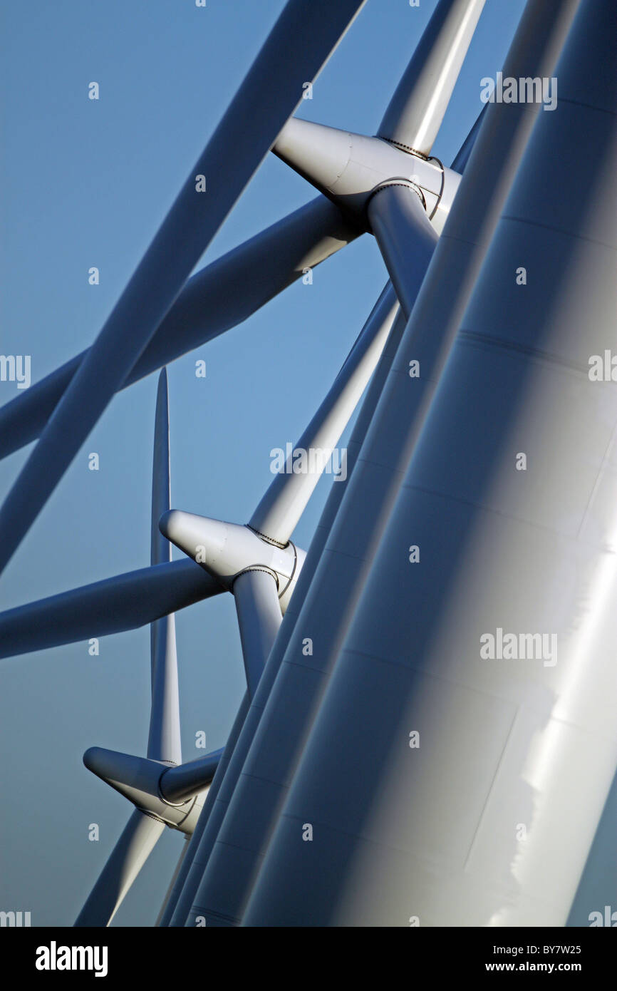 Wind turbine at Westmill co-operative wind farm near Watchfield, South ...