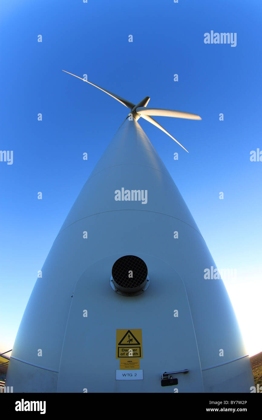 Wind turbine at Westmill co-operative wind farm near Watchfield, South ...