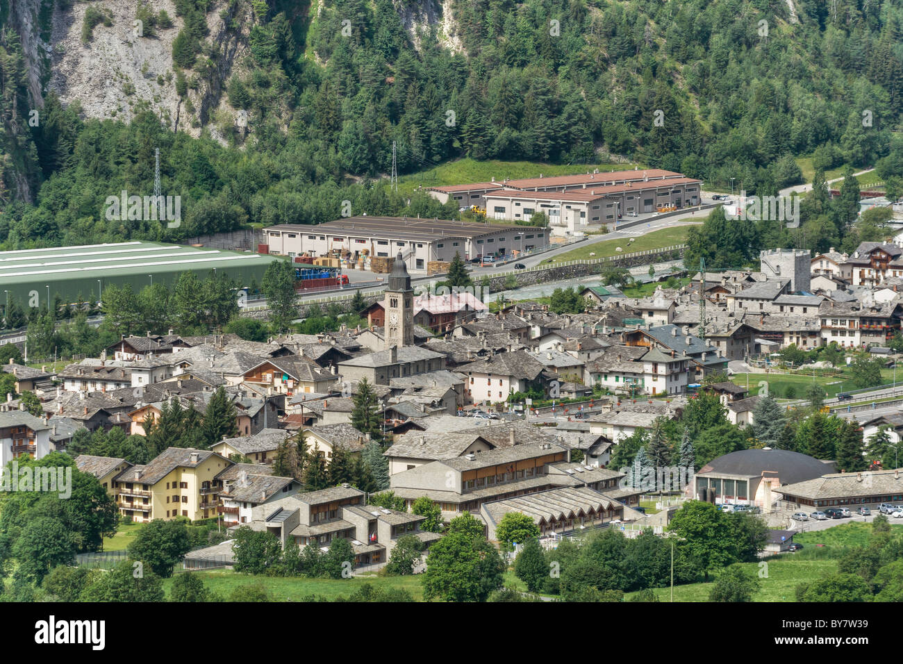 summer view of Morgex, little town in Aosta Valley, Italy Stock Photo ...