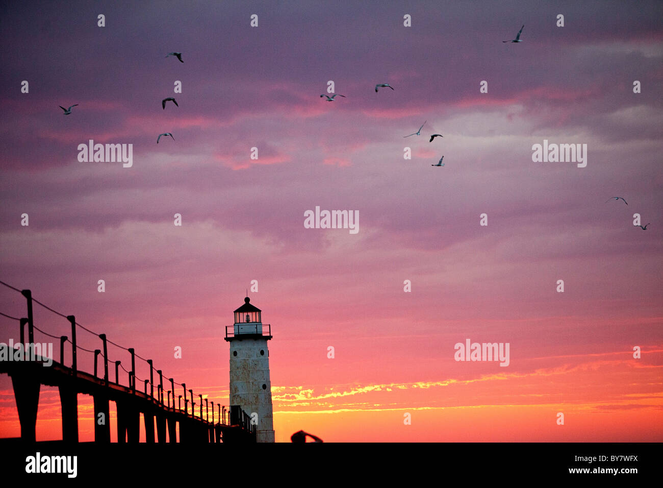 Sunset lake michigan hi-res stock photography and images - Alamy