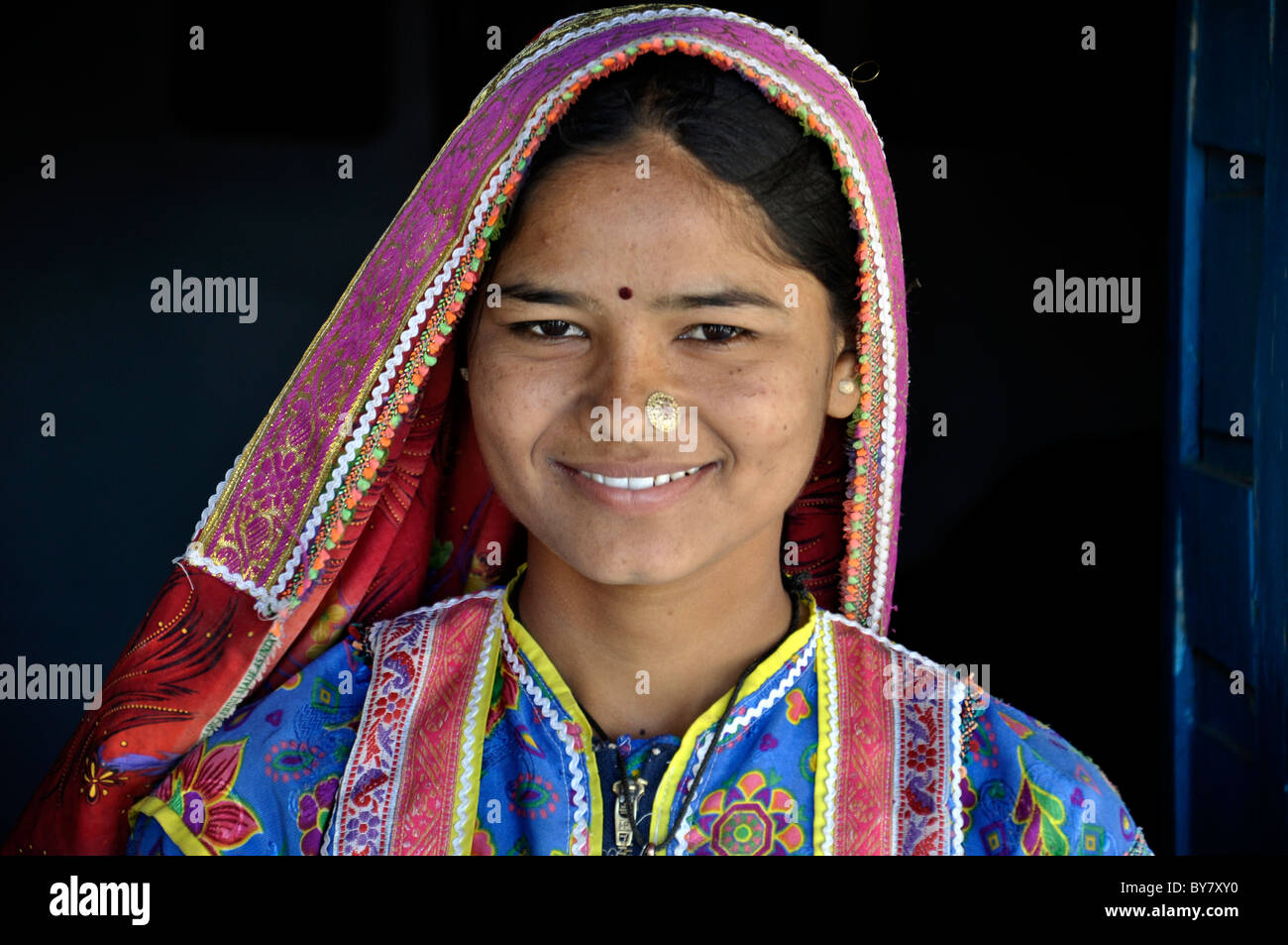 Portrait of a Kutchi woman from Kutch district of Gujarat, India Stock ...
