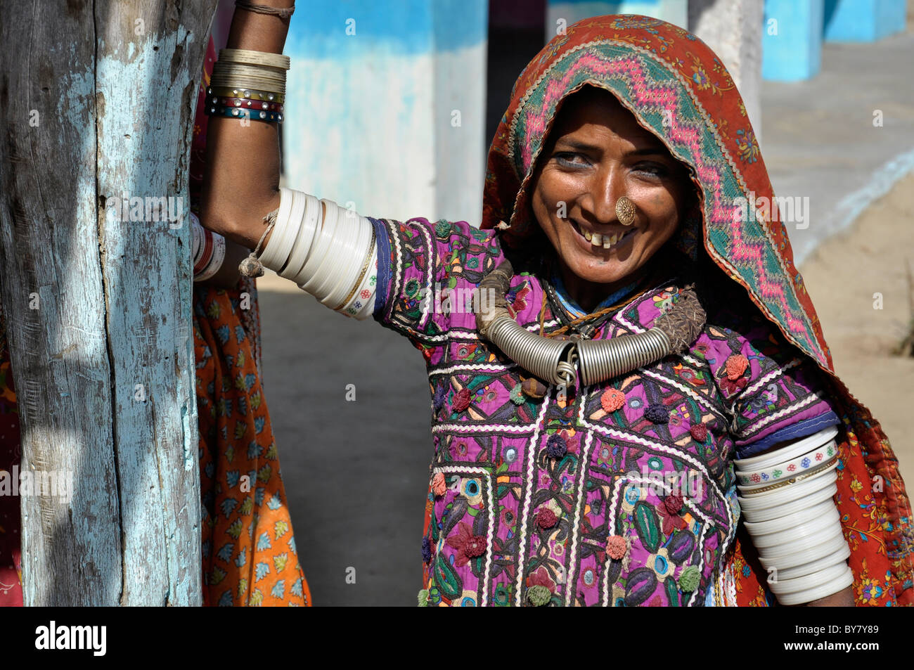 Portrait of a Kutchi woman from Kutch district of Gujarat, India Stock ...