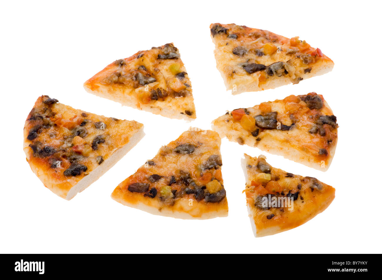 object on white - food sliced pizza Stock Photo - Alamy