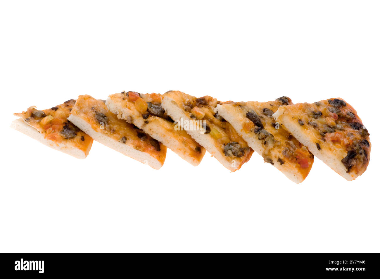 object on white - food sliced pizza Stock Photo - Alamy