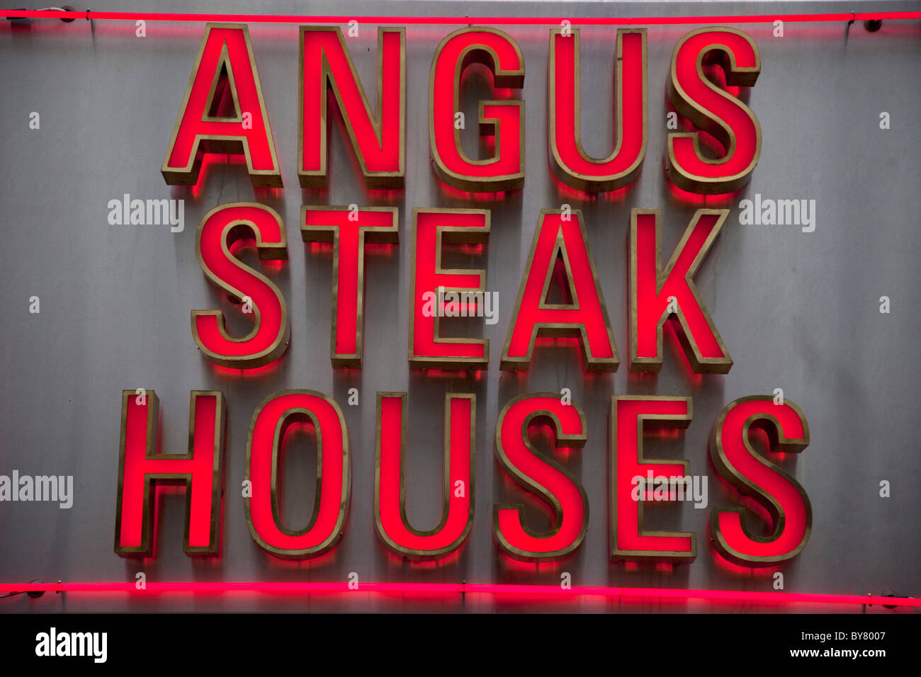 Sign for Angus Steak Houses Stock Photo - Alamy