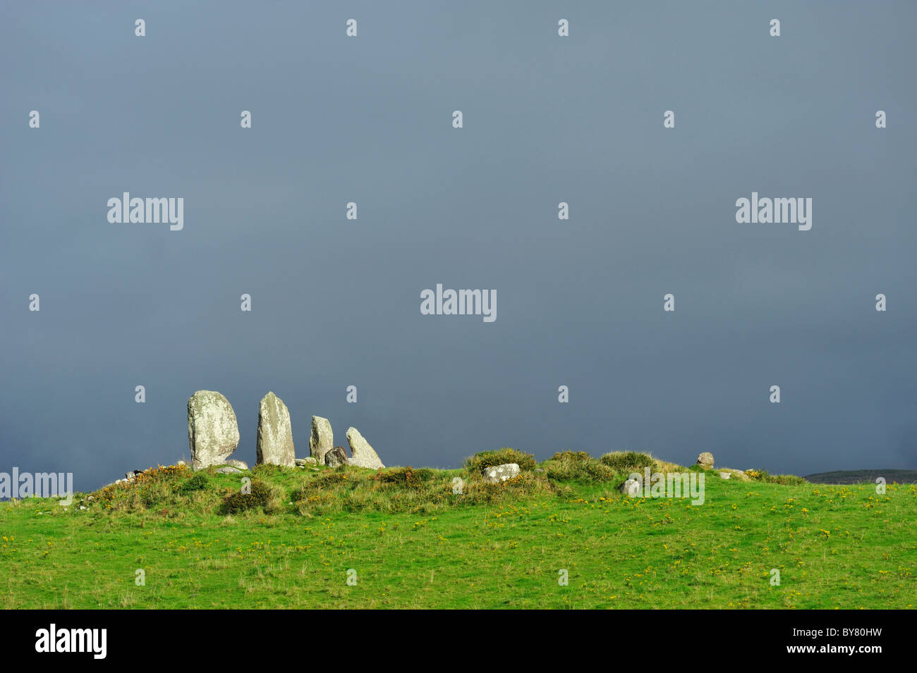 Stone-Row, Eightercua, Waterville, County Kerry, Ireland Stock Photo ...
