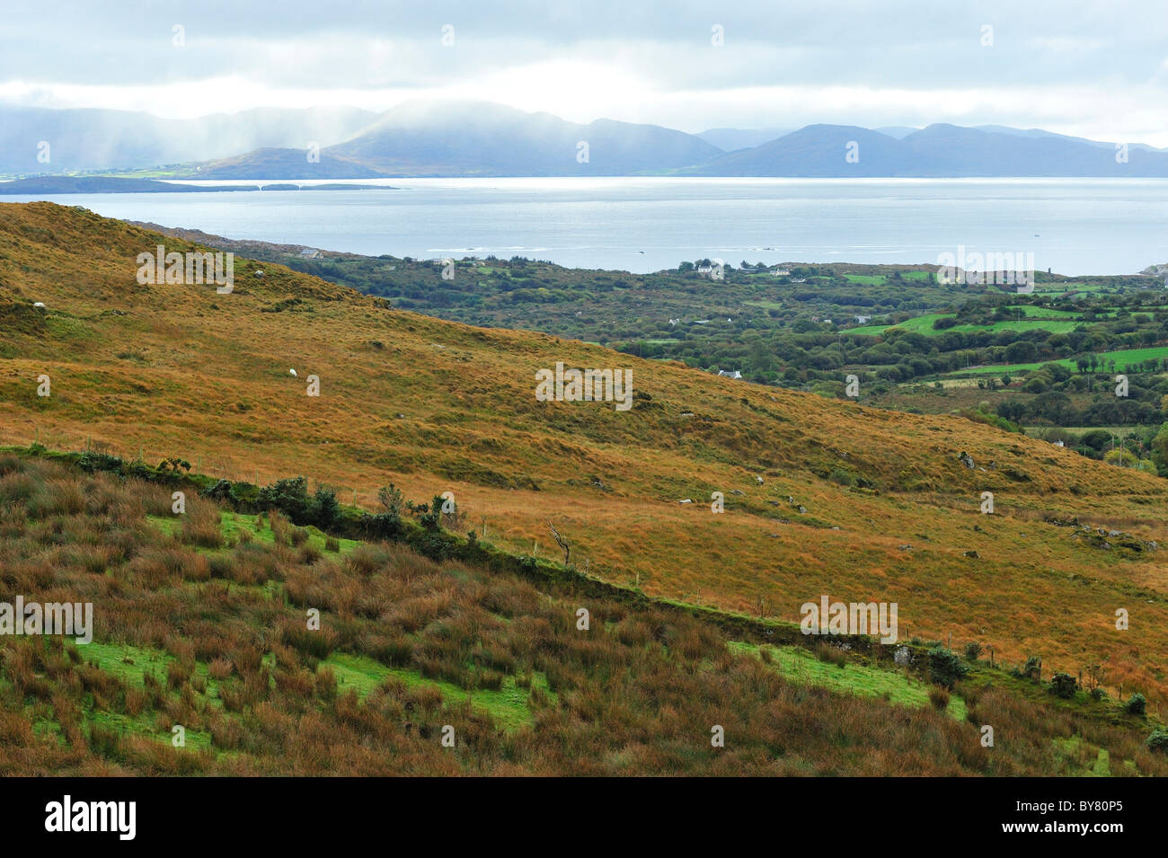 Sneem, Overlooking Beara Peninsula, County Kerry, Ireland Stock Photo ...