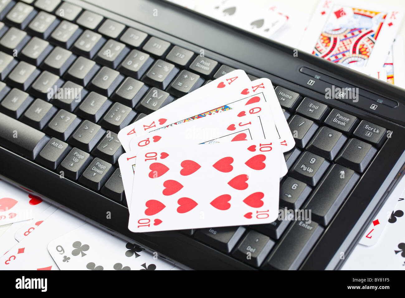 online poker gambling . poker cards Stock Photo - Alamy