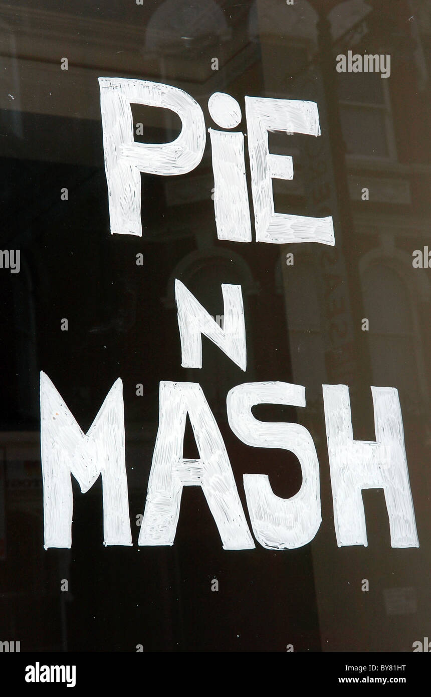 Pie n mash sign hi-res stock photography and images - Alamy