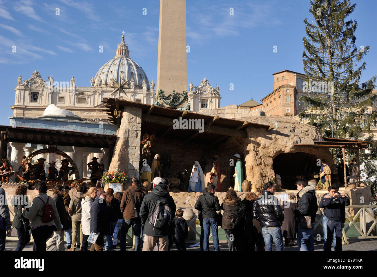 Italy, Rome, St Peter's Square, Christmas crib Stock Photo - Alamy