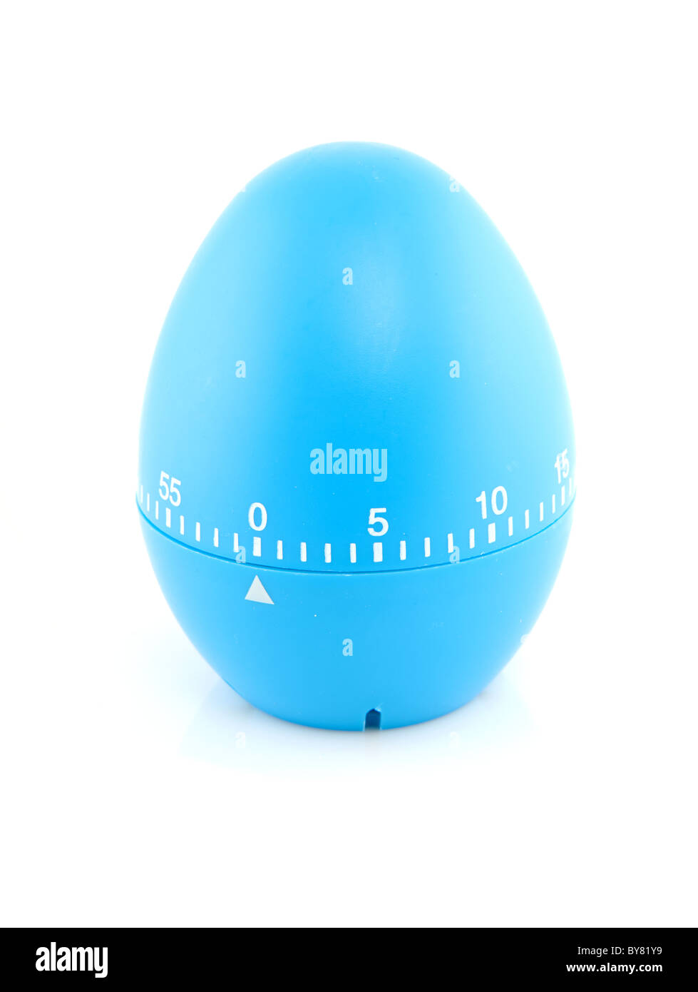 Blue egg kitchen timer over white background Stock Photo - Alamy