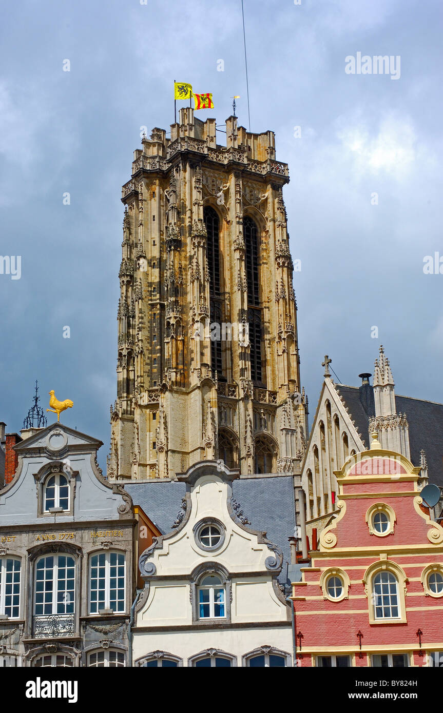 St Rombout Cathedral in the Grote Markt (Main Square), Mechelen ...