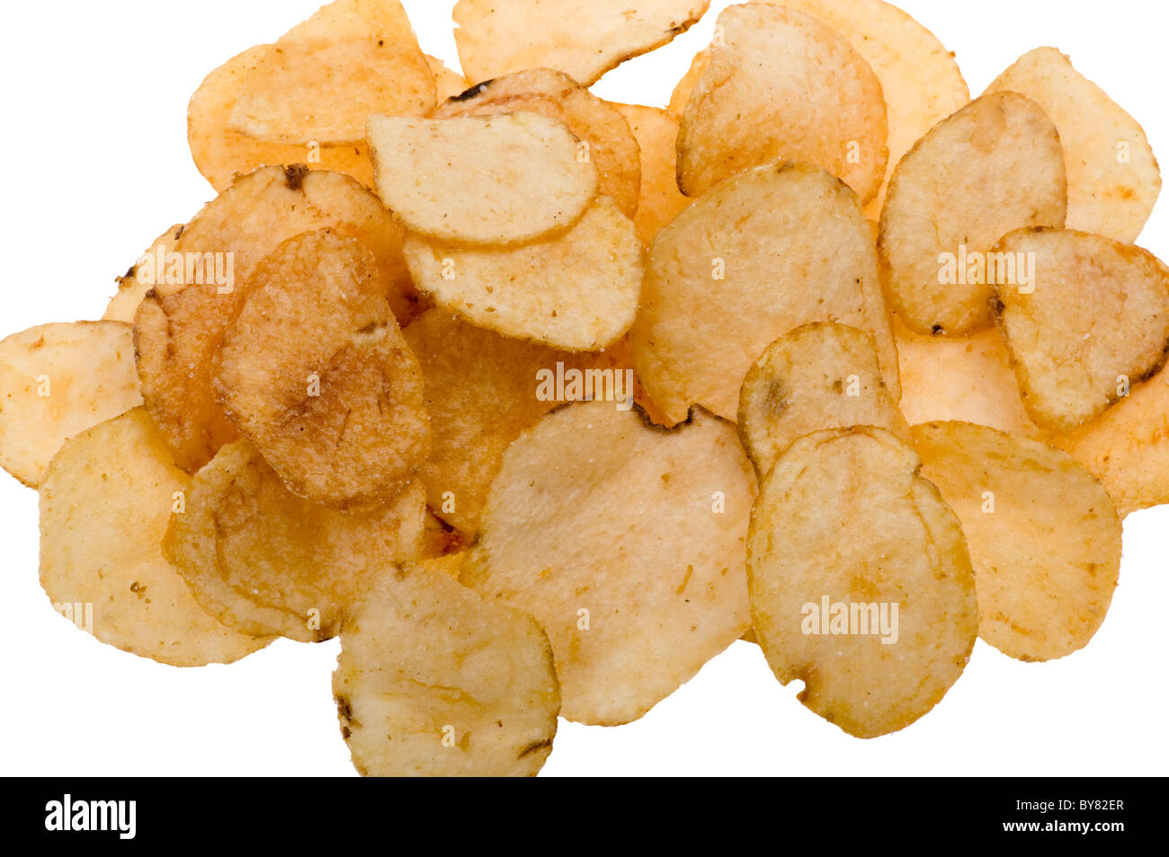 object on white - food chips close up Stock Photo - Alamy
