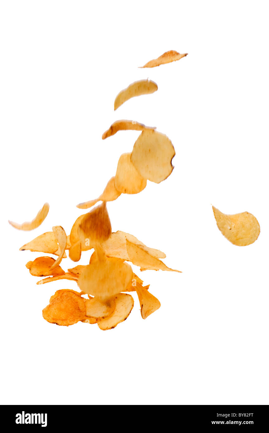 object on white - food chips close up Stock Photo - Alamy