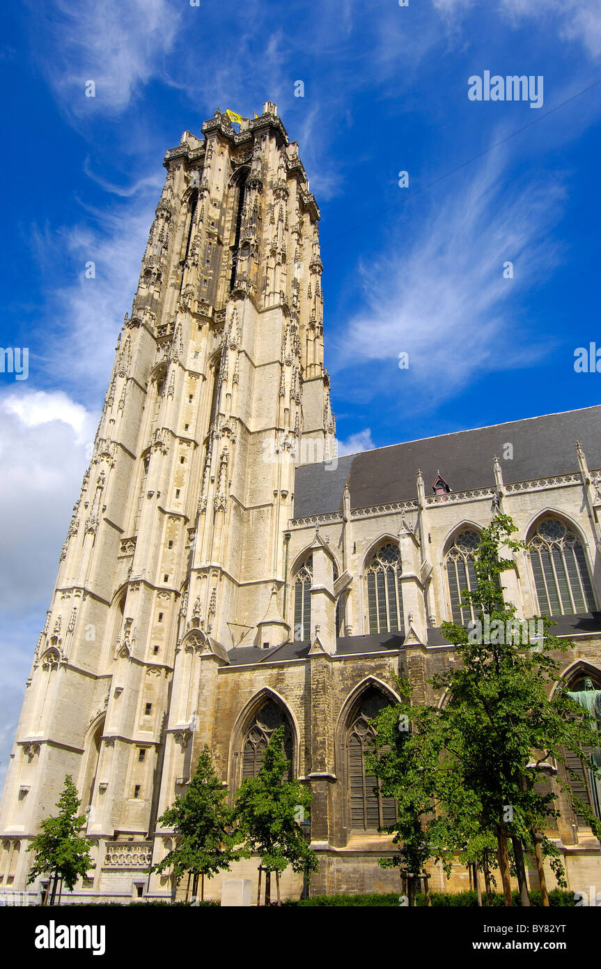 St Rombout Cathedral in the Grote Markt (Main Square), Mechelen ...