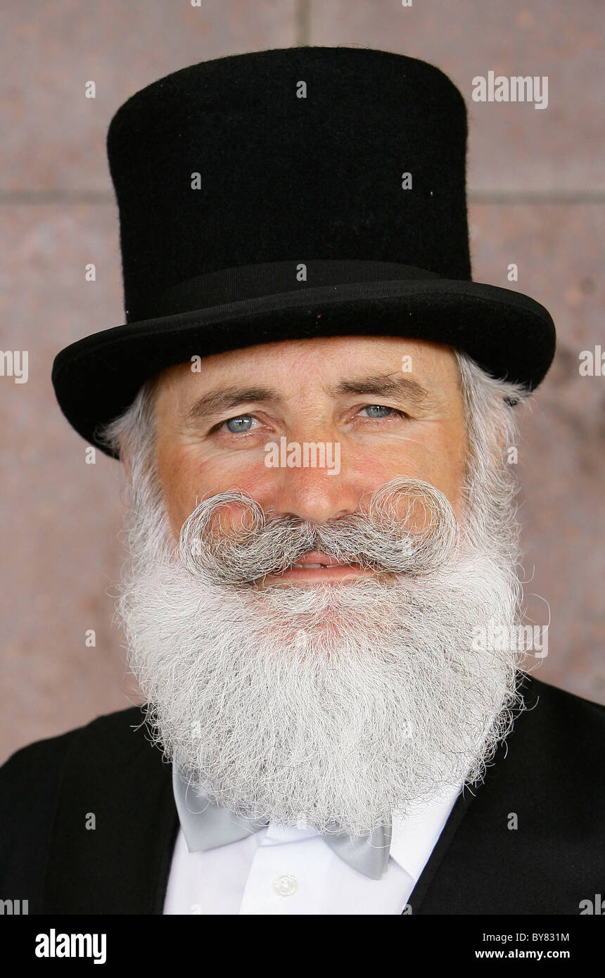 A competitor at the World Beard and Moustache Championships in Brighton ...