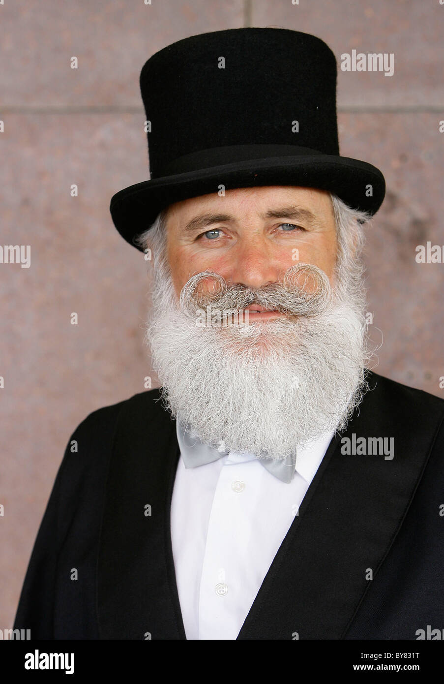 A competitor at the World Beard and Moustache Championships in Brighton ...
