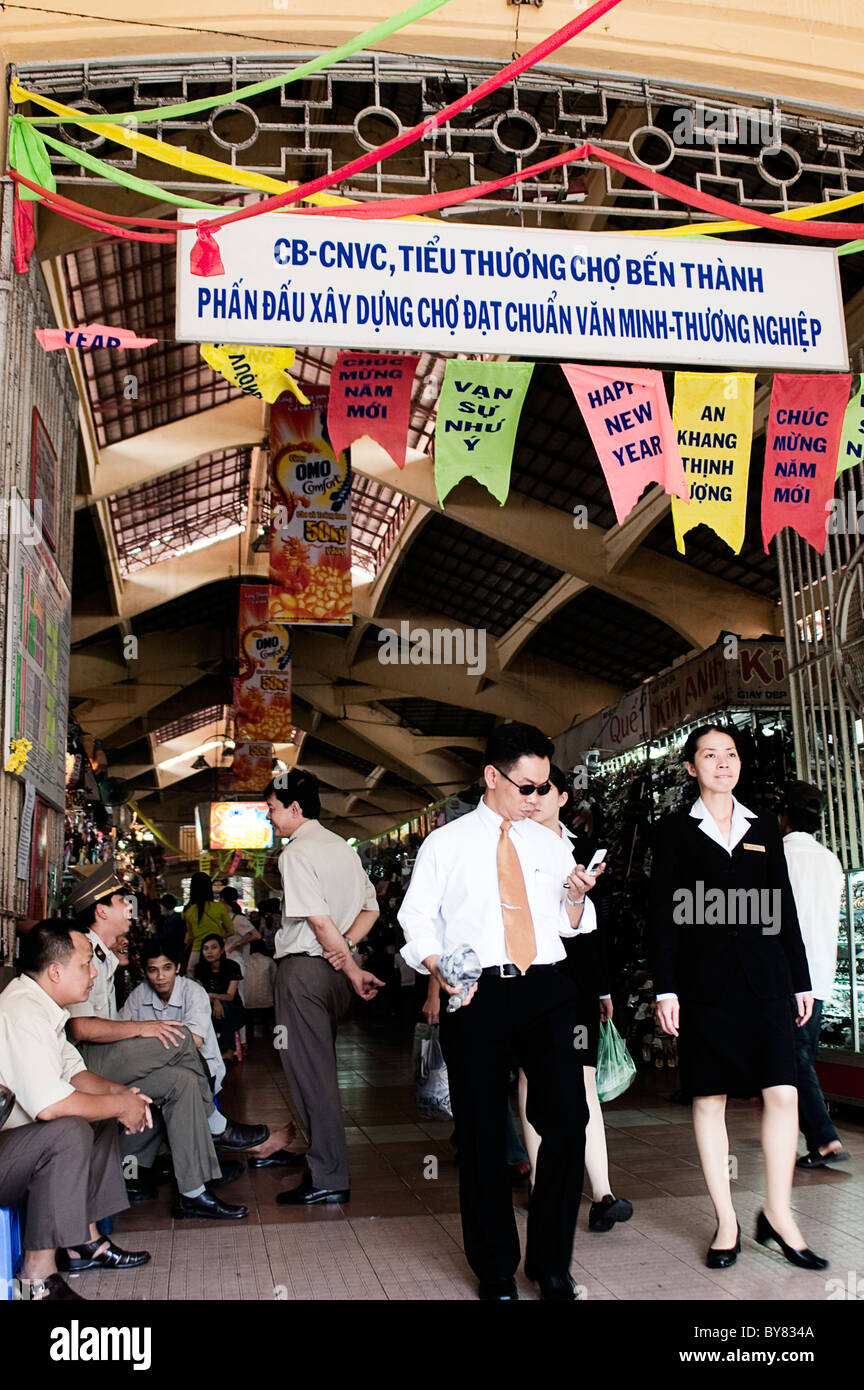 The entrance to Cho Lon Chinese market in Ho Chi Minh City Stock Photo ...