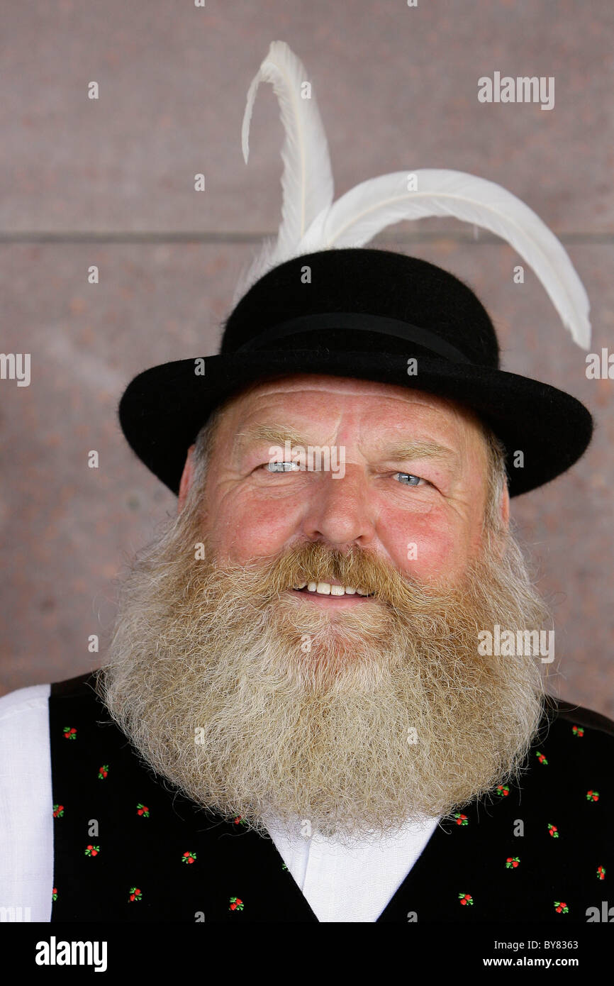 A competitor at the World Beard and Moustache Championships in Brighton ...