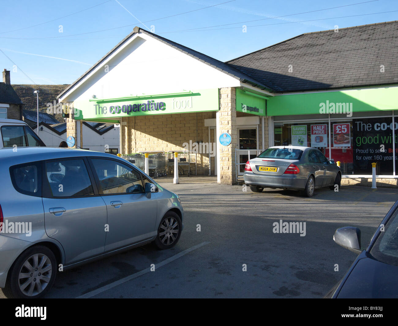 The Co-Operative in top Mossley, Lancashire, England, UK Stock Photo ...