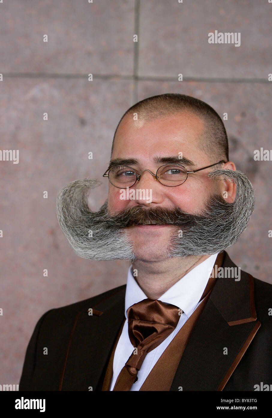 A competitor at the World Beard and Moustache Championships in Brighton ...