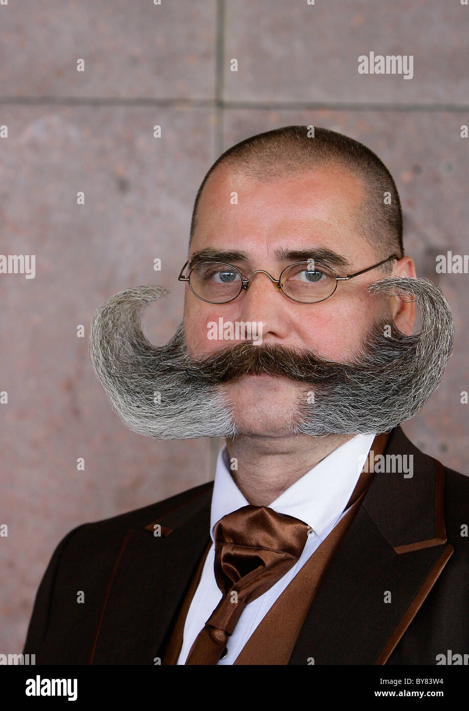 A competitor at the World Beard and Moustache Championships in Brighton ...