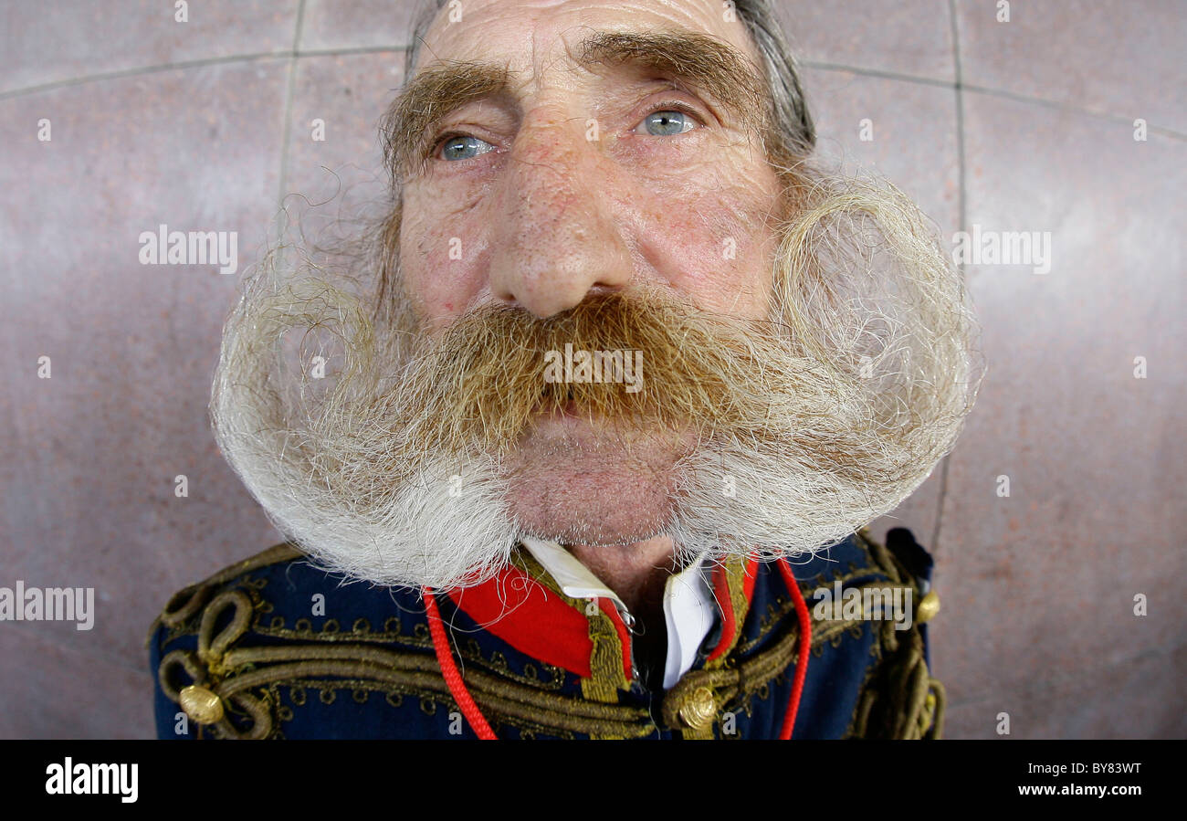 A competitor at the World Beard and Moustache Championships in Brighton ...