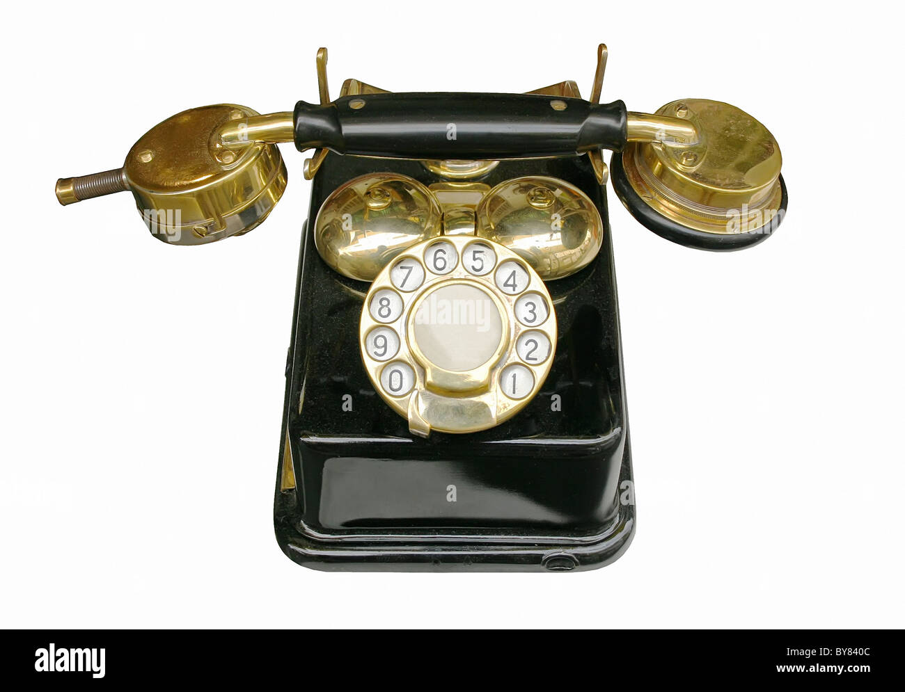 Telephone apparatus from the forties Stock Photo - Alamy
