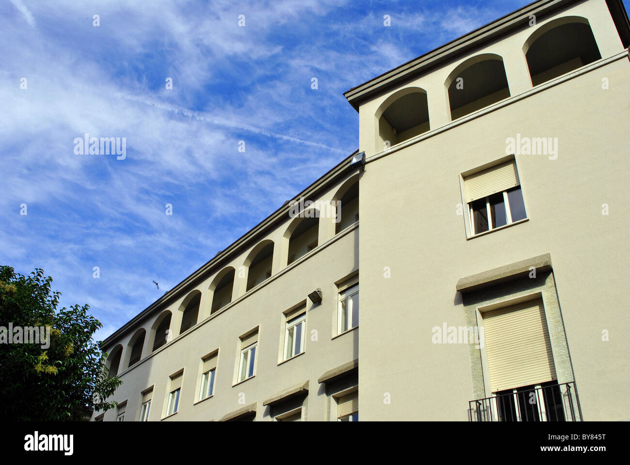 Tyrolean style house with windows Stock Photo - Alamy