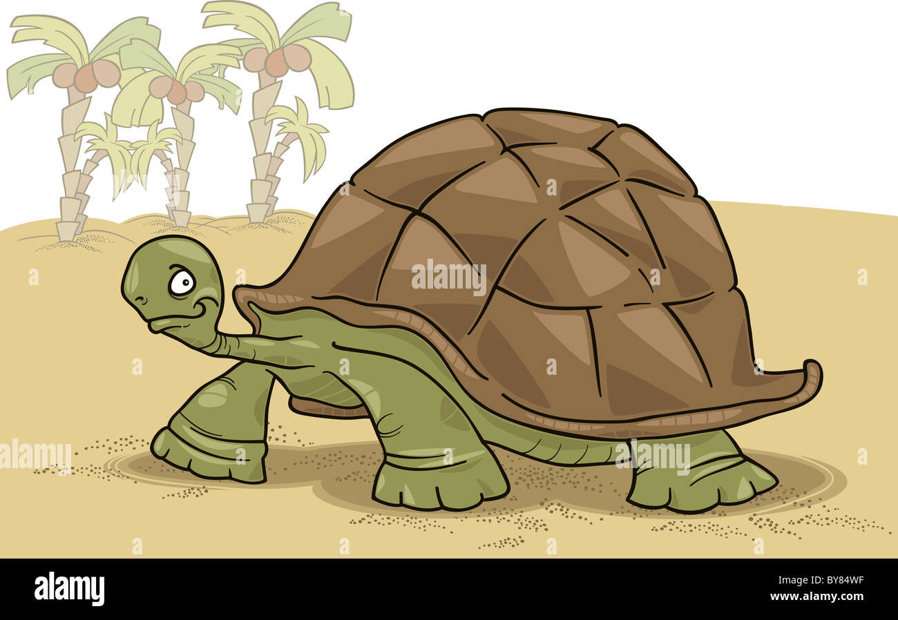 cartoon vector illustration of funny big turtle Stock Photo - Alamy