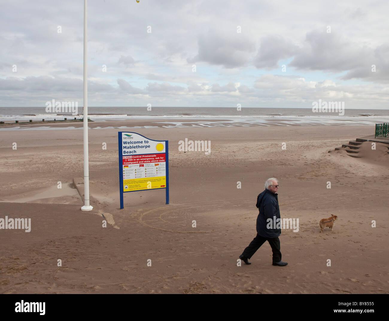 The beach at the coastal town of Mablethorpe, Lincolnshire, UK Stock ...
