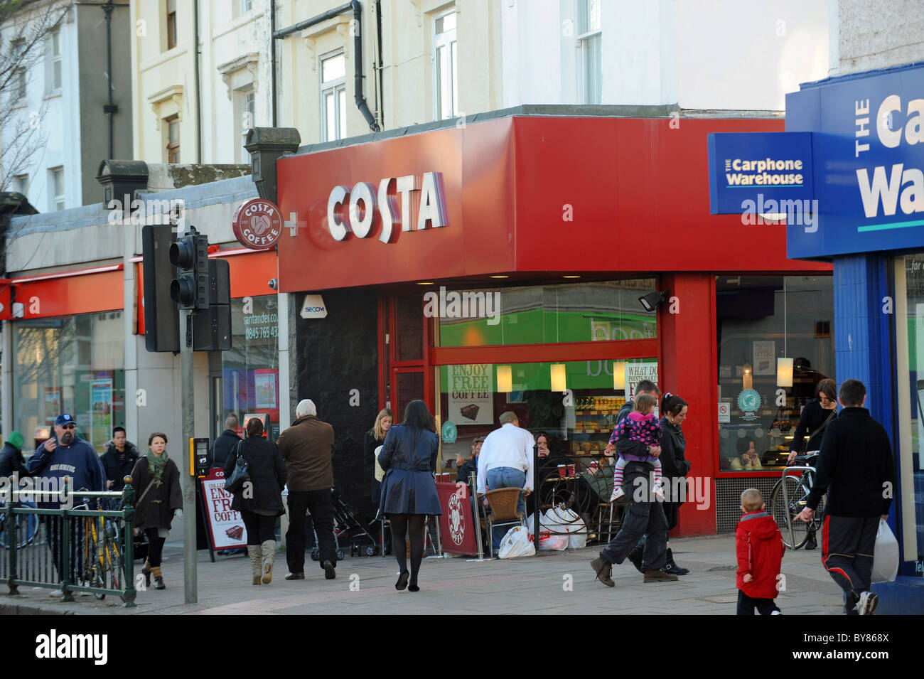 Costa Coffee cafe and shop in London Road Brighton Sussex UK Stock ...