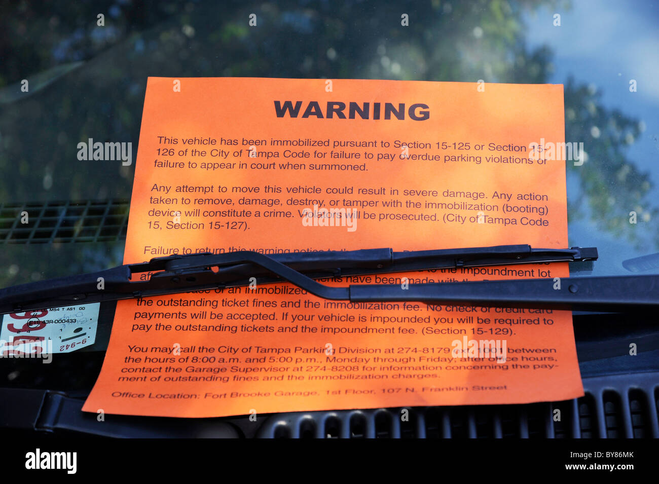 Parking restraint known as the boot or Denver boot is to prevent a car ...