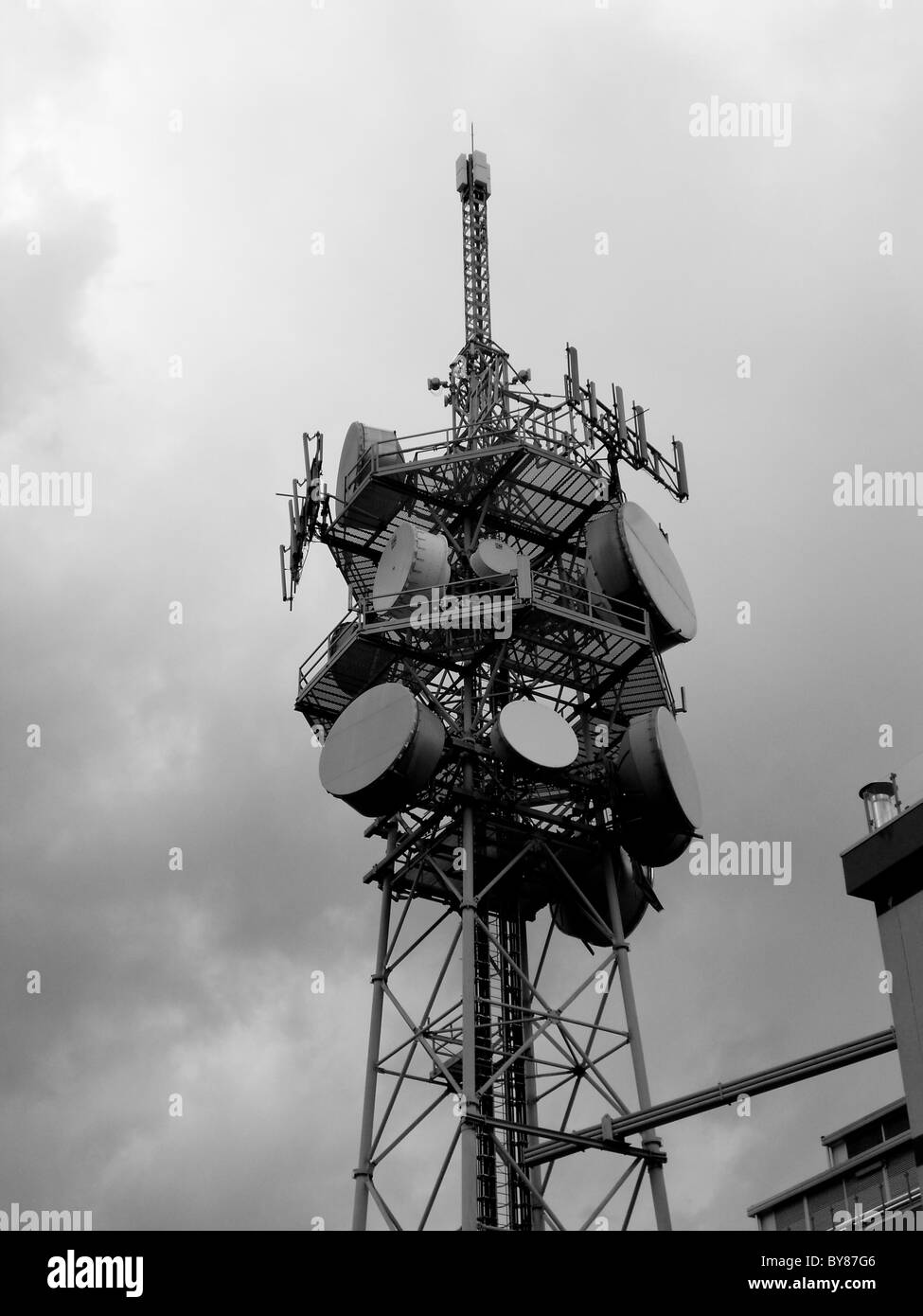 Tv radio internet transmission Black and White Stock Photos & Images ...