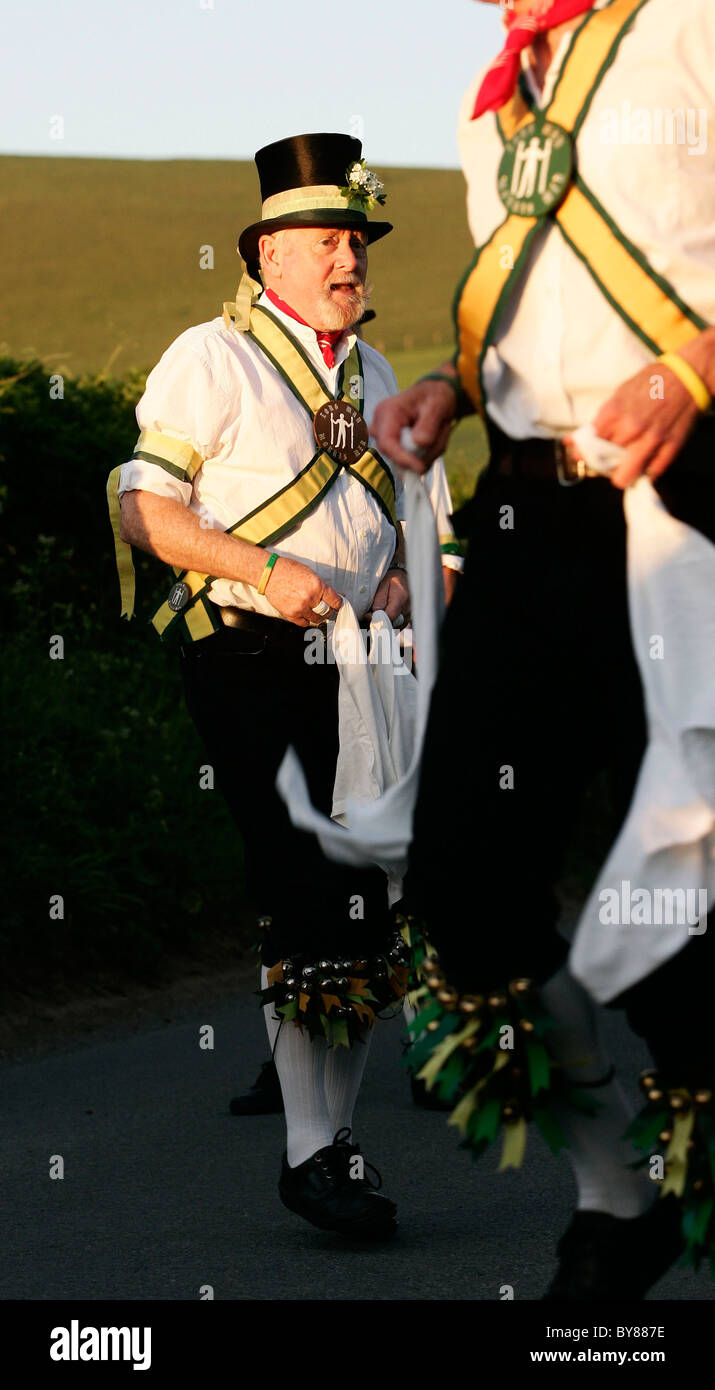 Long Man Morris Men dance at the foot of the Long Man of Wilmington as ...
