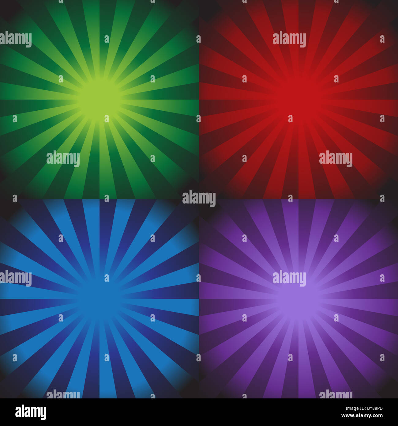 Set of energy burst patterns in different colors Stock Photo - Alamy