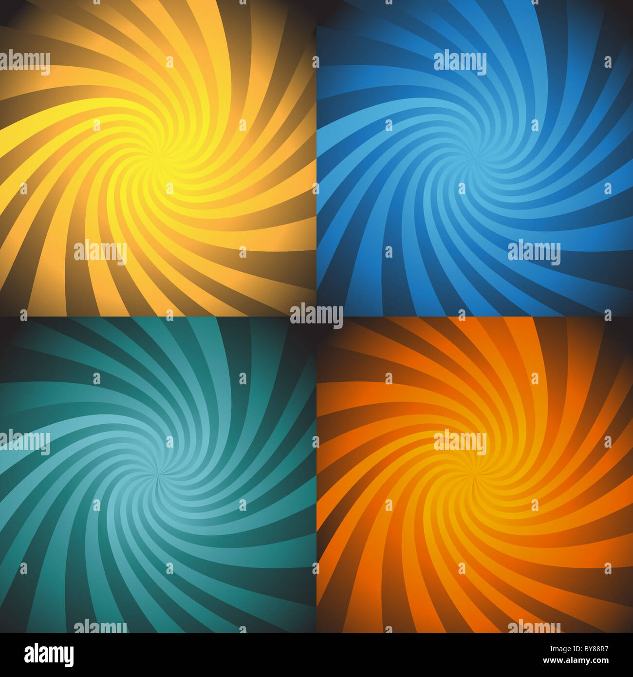 Set of energy spiral burst patterns in different colors Stock Photo - Alamy