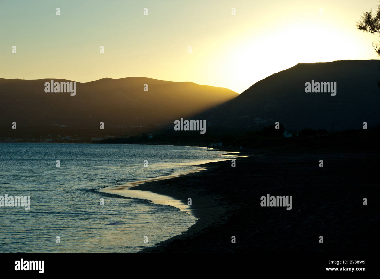 Beautiful beach sunset Zakynthos, greece Stock Photo - Alamy