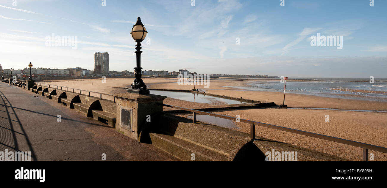 Margate sea front lamp post bathing pool flat Stock Photo - Alamy