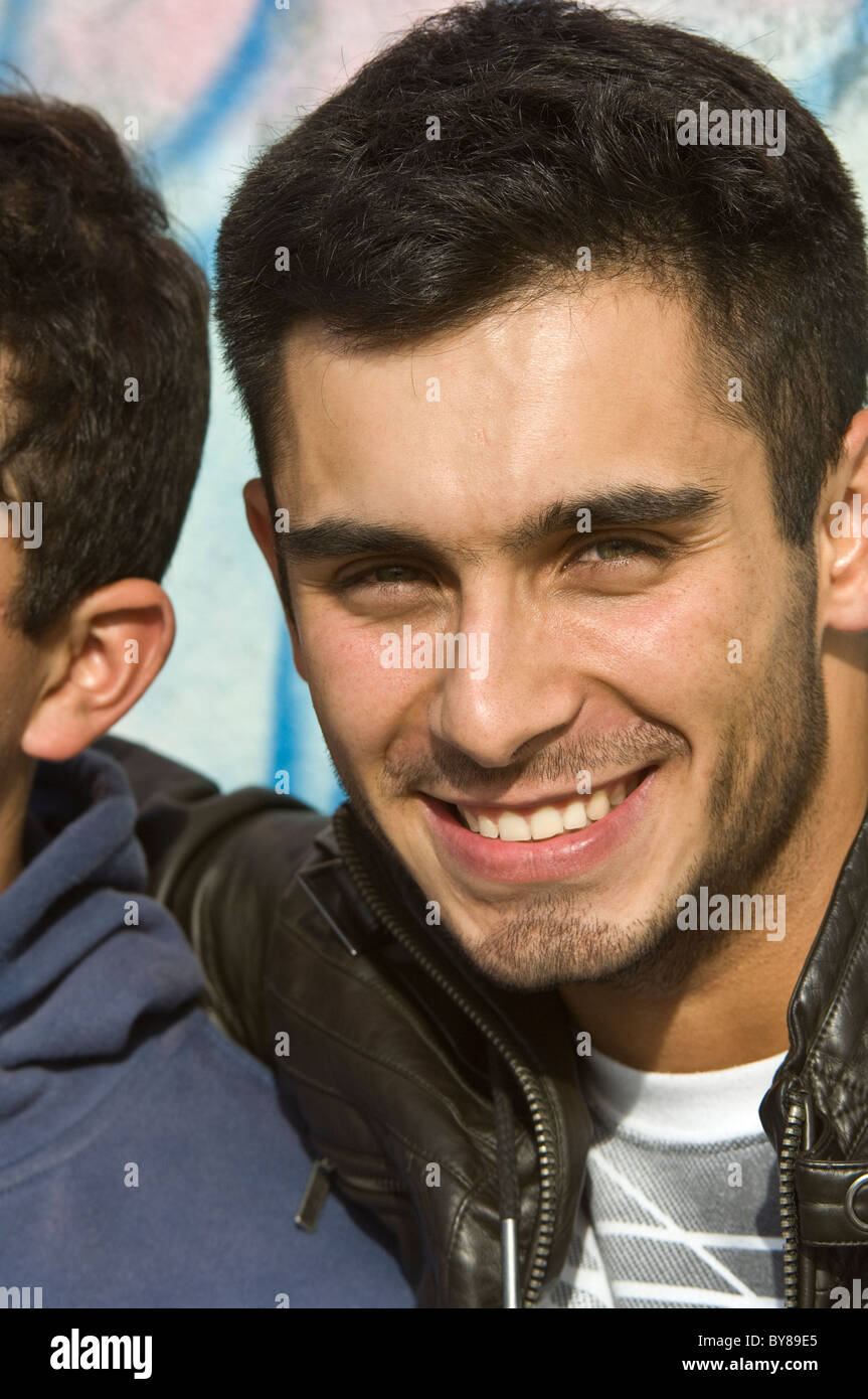 Young people celebrating New Year Punta Arenas Strait of Magellan Chile ...