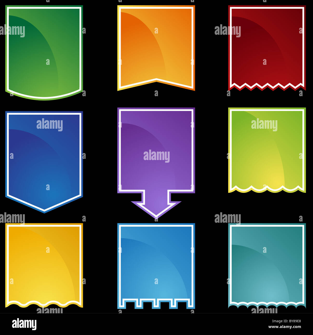 Set of multiple flag drop icons Stock Photo - Alamy