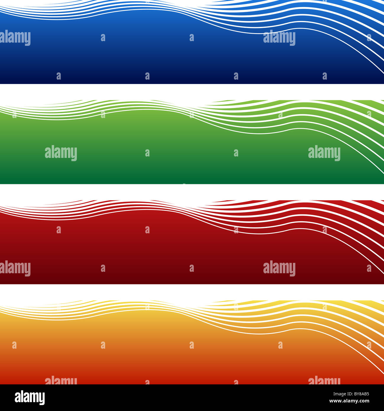 Set of colorful banners with multiple wave pattern Stock Photo - Alamy