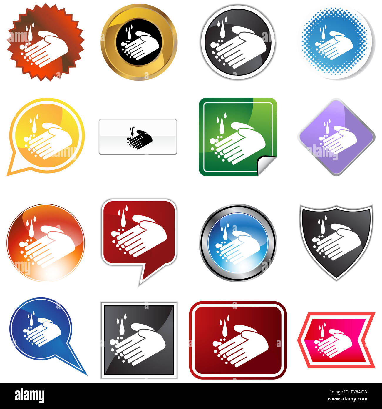 Handwashing icon set isolated on a white background Stock Photo - Alamy